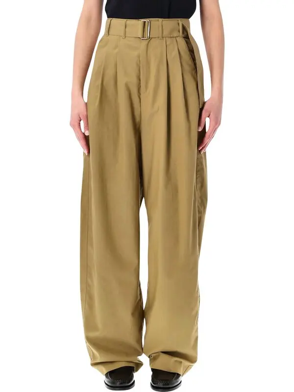 Soeur High-rise Fluid Trousers With Removable Belt - Sable