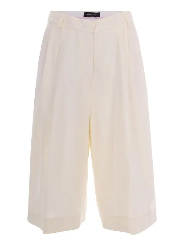 Fabiana Filippi Tailored Viscose And Linen Trousers - Burro