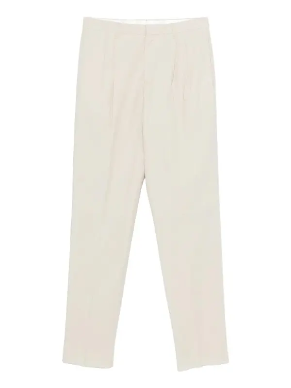 LARDINI Tailored Cotton And Silk Blend Trousers - Beige