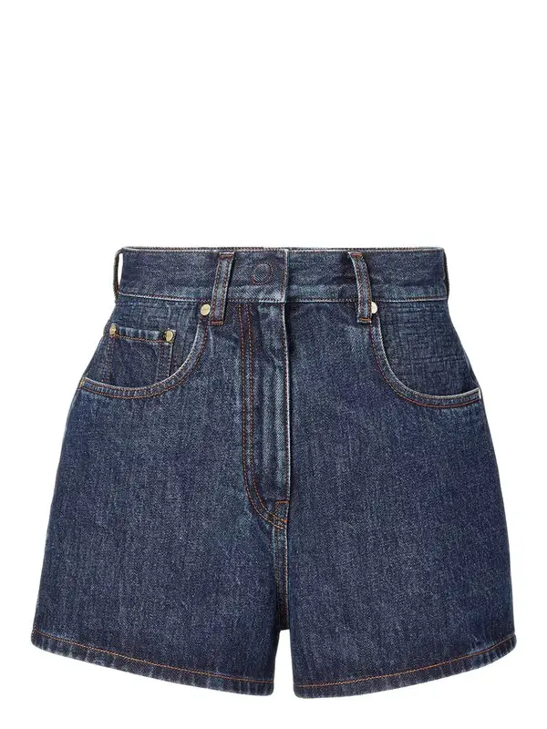 Fendi Embellished Five-pocket Mini Shorts - Blu