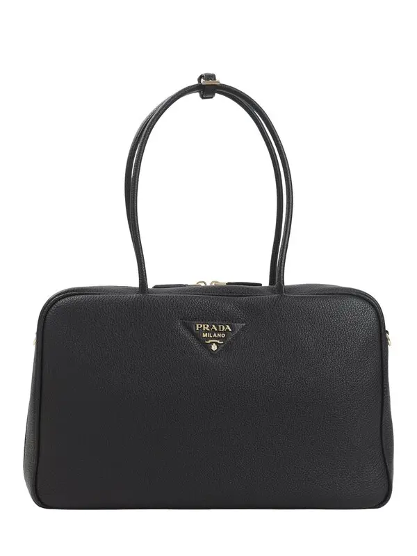 Prada Calf Leather Shoulder Bag - Black
