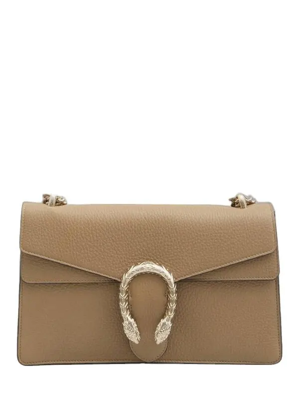 Gucci Dionysus Medium Shoulder Bag In Gg Supreme And Suede - Beige