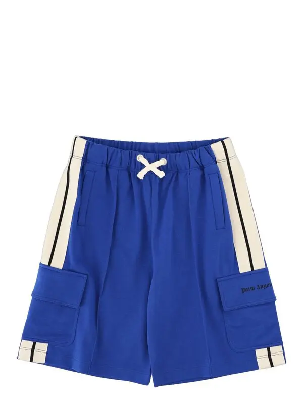 Palm Angels Mini Paint Track Cargo Shorts - Blue