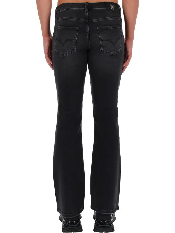 Versace High-rise Flared Stretch Denim Jeans - Black