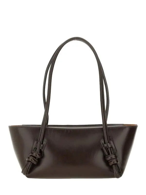 Hereu Fleca Knotted-handle Shoulder Bag In Calf Leather - Brown
