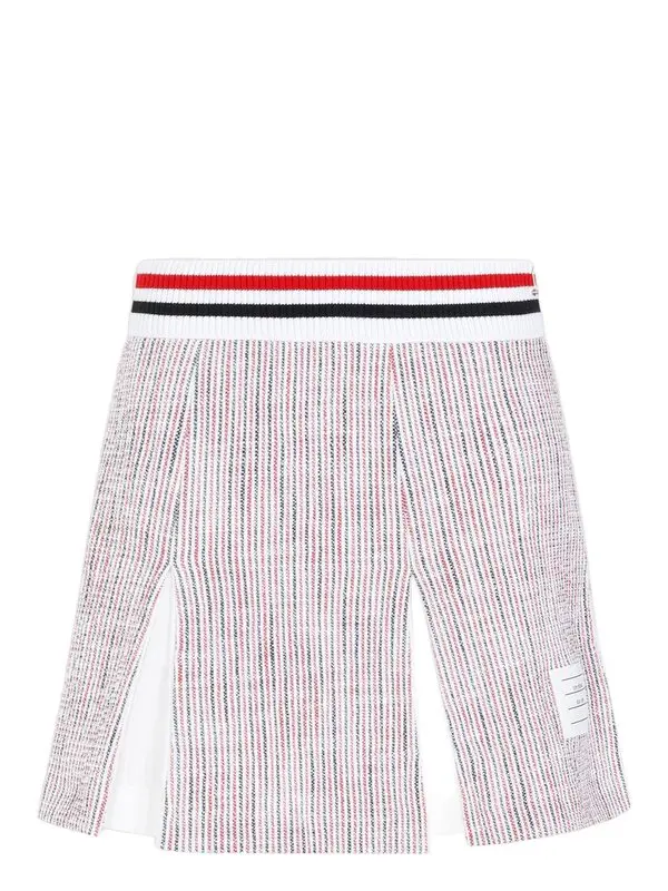 Thom Browne Cotton Blend Box Pleat Mini Skirt - Multicolour