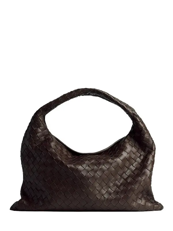 Bottega Veneta Woven Leather Hobo Bag - Marrone