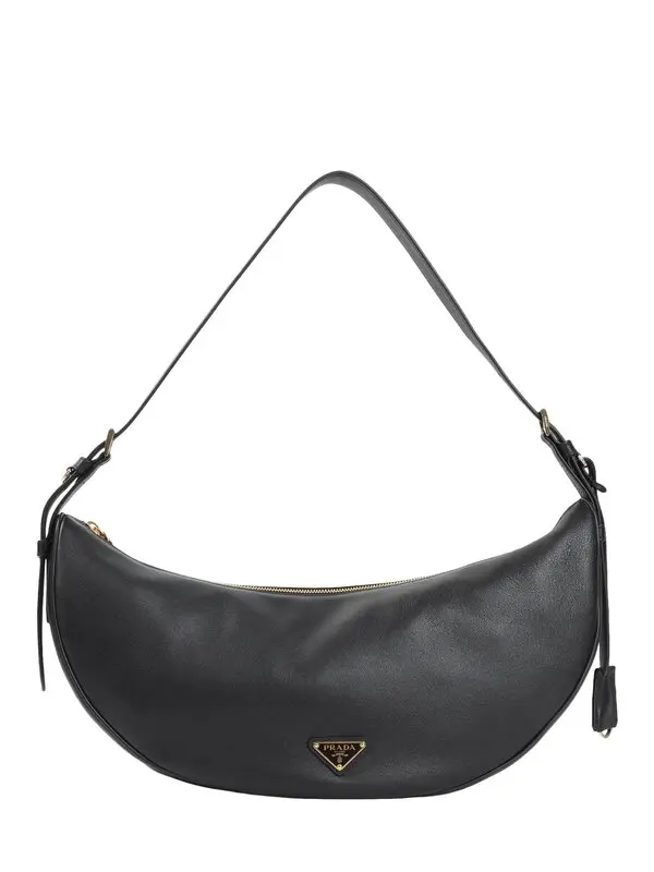 Prada Calf Leather Shoulder Bag - Black