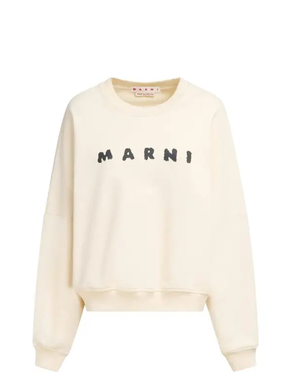 Marni Logo Crewneck Sweatshirt - Ivory