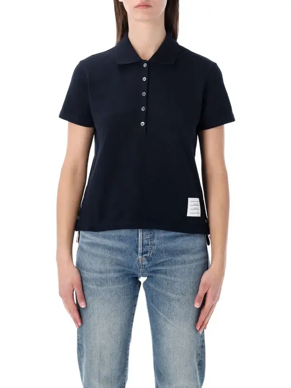 Thom Browne Cotton Piqué Polo Shirt - Blue
