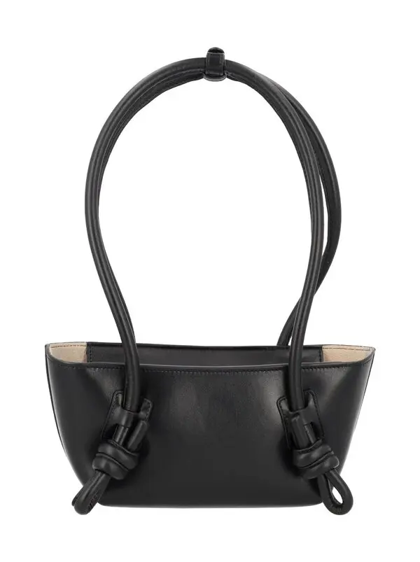 Hereu Leather Shoulder Bag With Knotted Details - Black