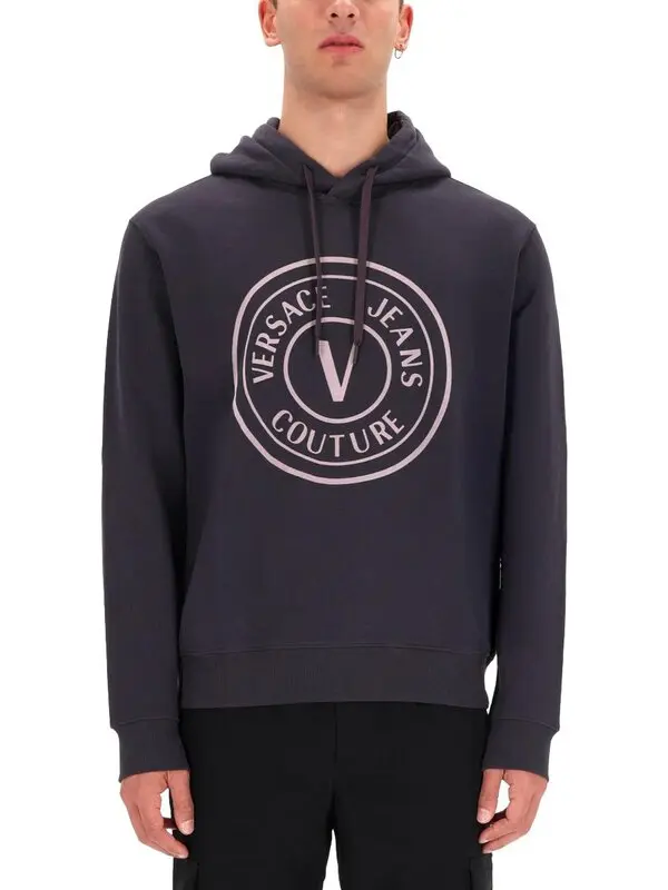Versace V" Logo Hoodie - Grey