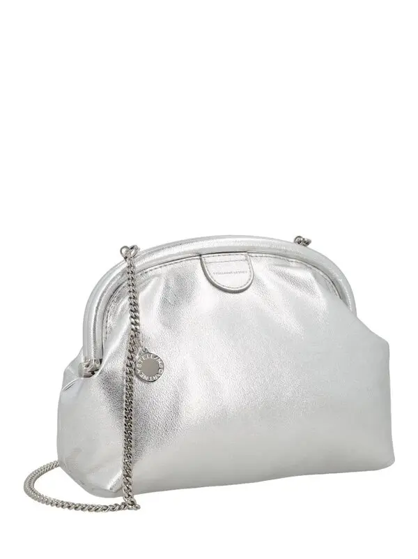 Stella McCartney Metallic Chain Strap Clutch Bag - Silver