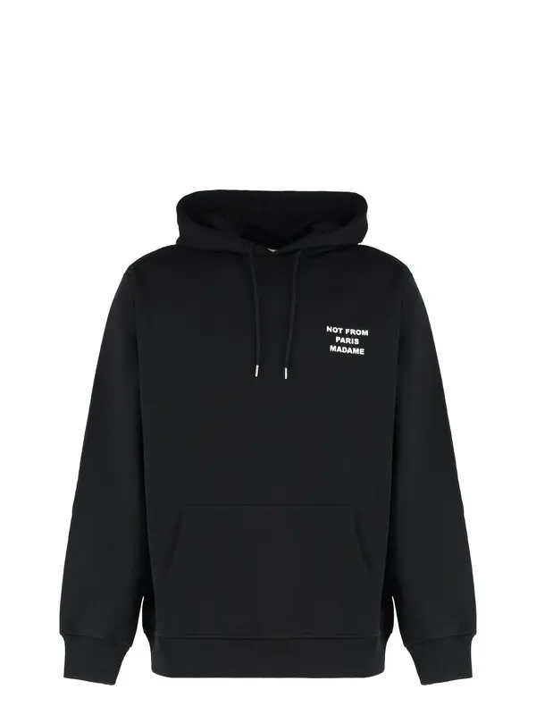 Drole De Monsieur Slogan Hoodie - Black