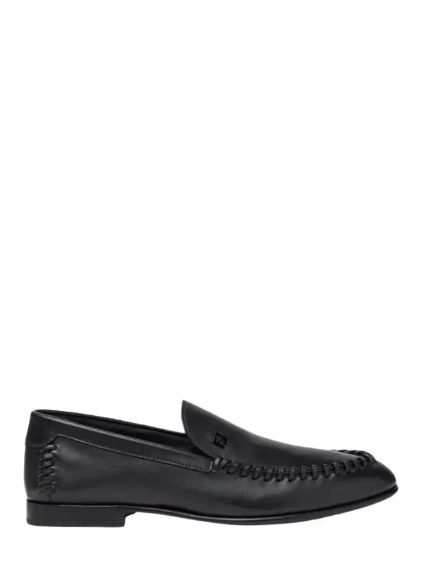 Fendi Leather Loafers With Hand-finished Detailing - Black
