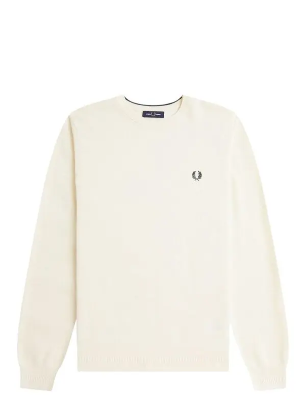 Fred Perry Classic Logo Crew Neck Sweater - Ivory