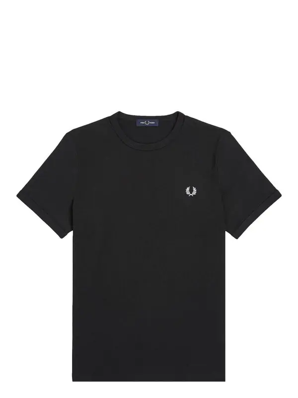 Fred Perry Crew Neck T-shirt With Embroidered Logo - Black