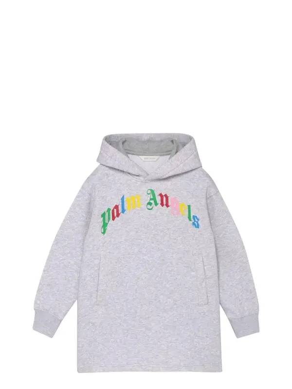 Palm Angels Classic Over Logo Hoodie Dress - Grey