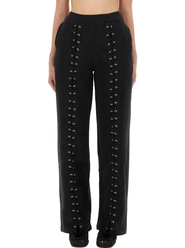 ROTATE BY BIRGER CHRISTENSEN Lace-up Sweatpants - Black