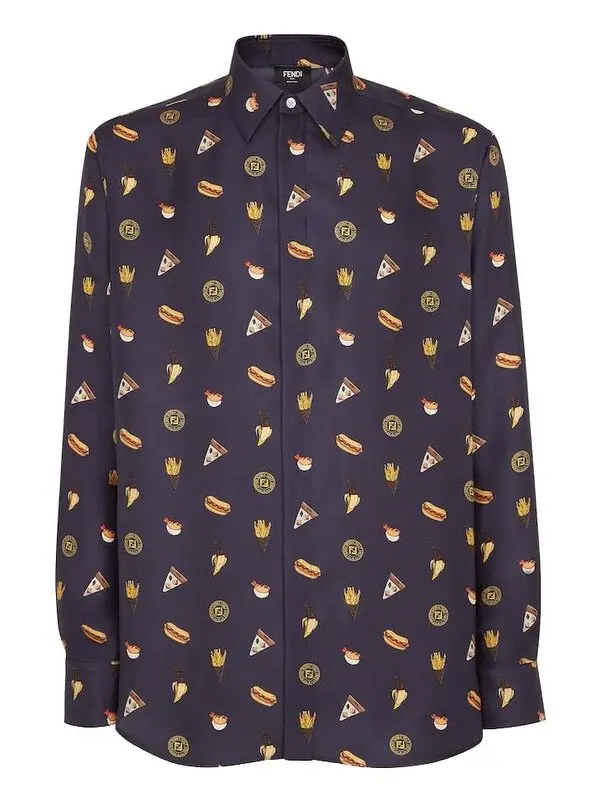 Fendi S Vintage-inspired Button-up Shirt - Blunavy
