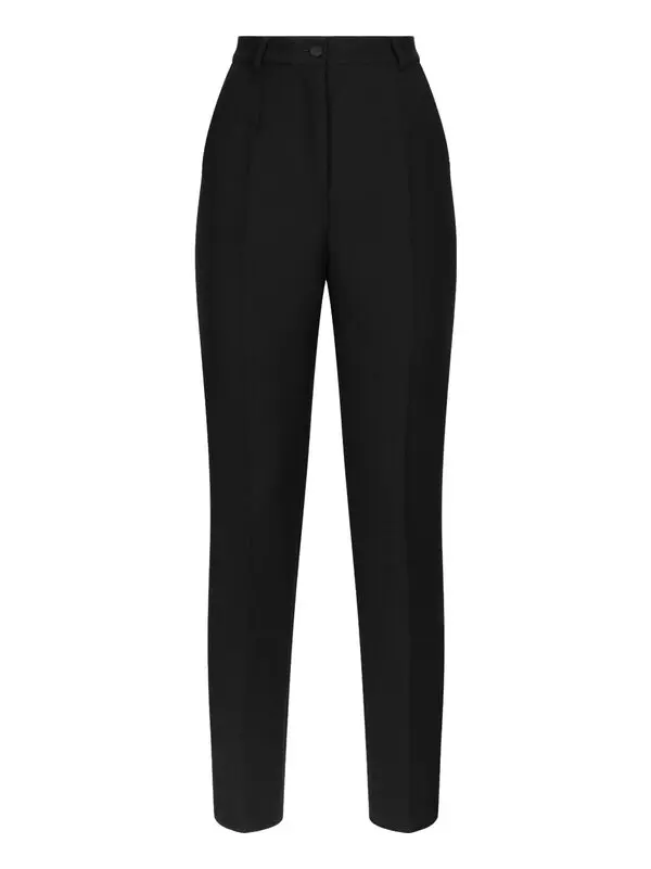 Dolce & Gabbana Tailored Wool Gabardine Tuxedo Pants - Black