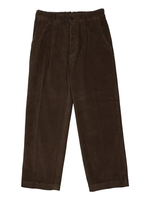 NINE:INTHE:MORNING Pleated Corduroy Trousers - Brown