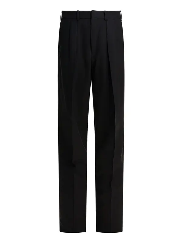 TOM FORD Double Pleat Wool Trousers - Black