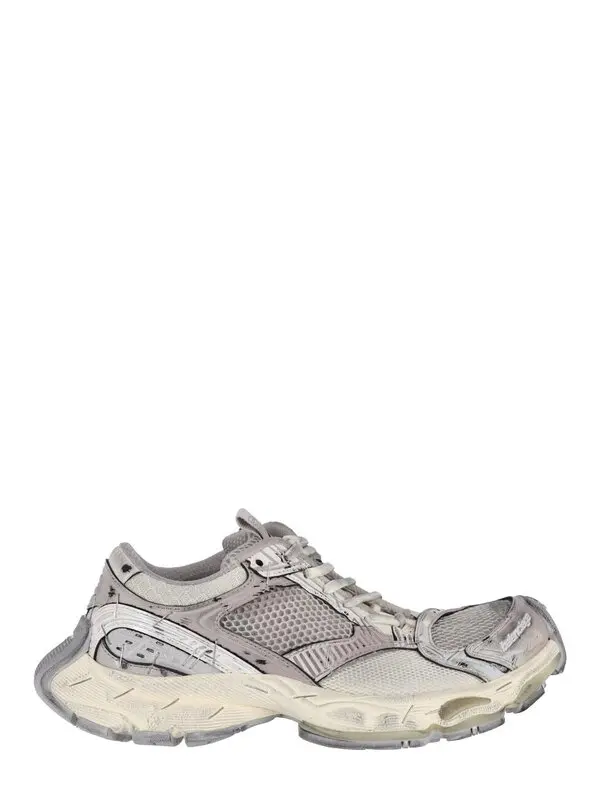 Balenciaga Stapler Distressed Mesh And Rubber Sneakers - Beige