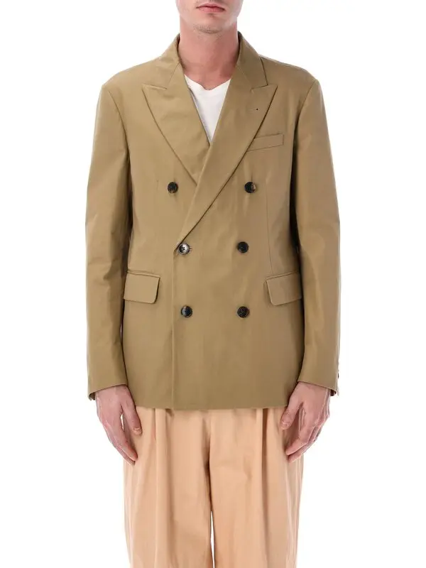 Dries Van Noten Double-breasted Wool Blazer - Brown
