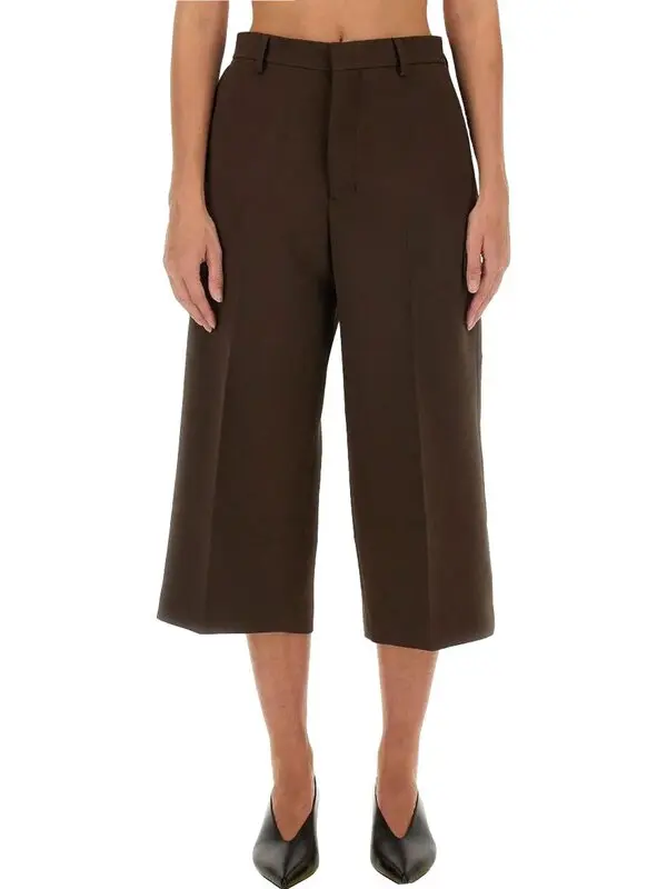 AMI Paris Military Bermuda Cropped Pants - Brown