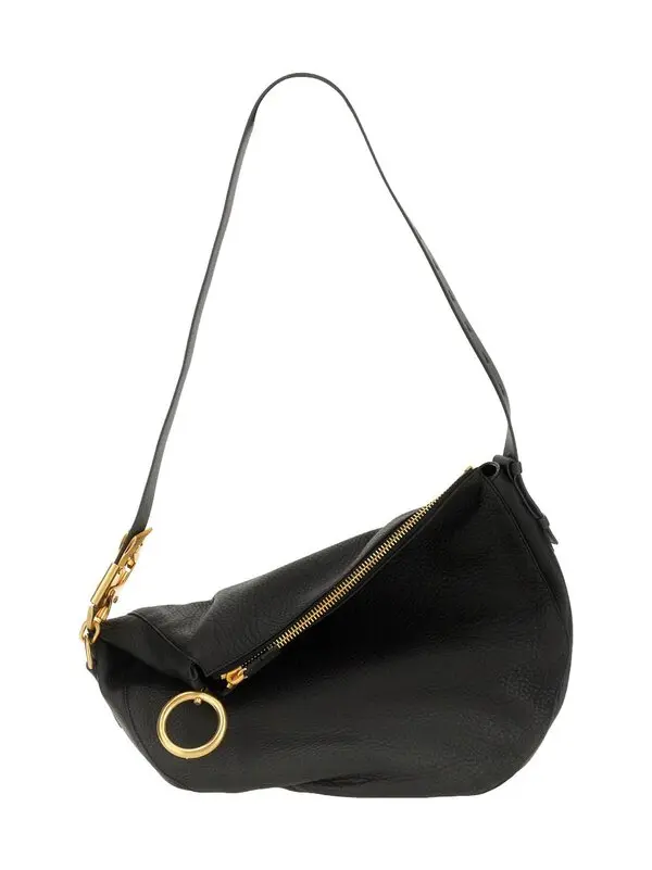 Burberry Medium Leather Shoulder Bag - Black