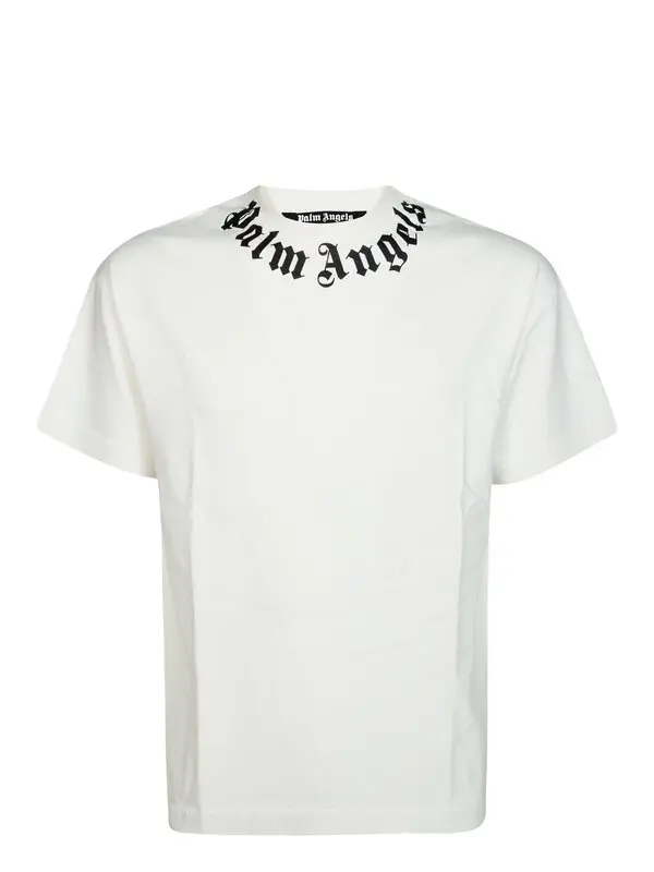 Palm Angels Logo Neck T-shirt - Bianco