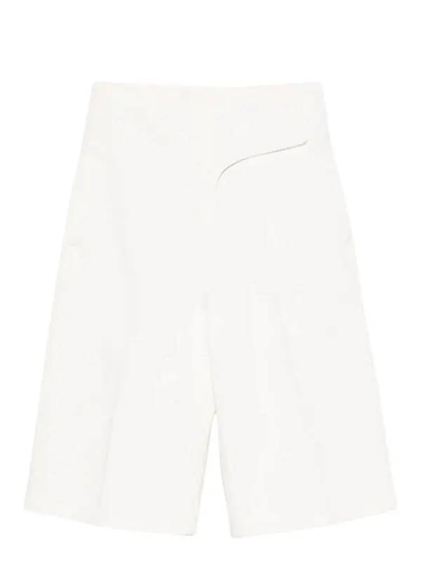 AMI Paris High-waisted Paneled Bermuda Shorts - White