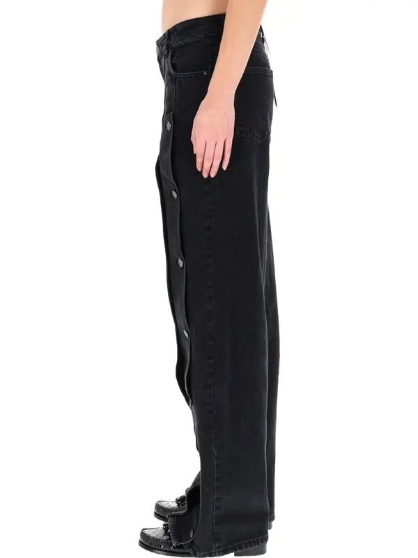 ROTATE BY BIRGER CHRISTENSEN Button-front Denim Maxi Skirt - Black