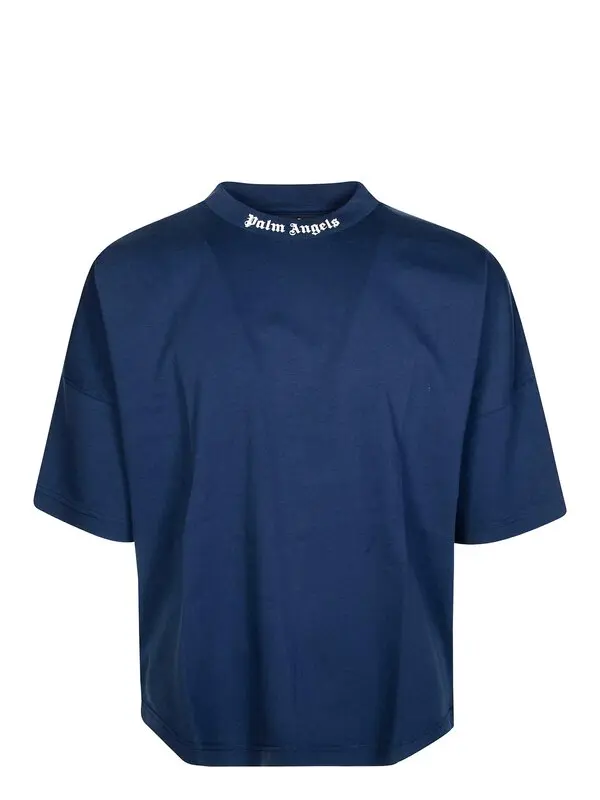Palm Angels Classic Logo Oversized Tee - Blu