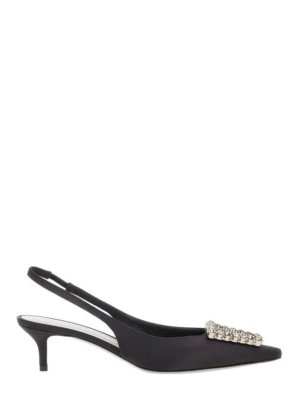 Roberto Festa Slingback Heels With Embellishment - Black