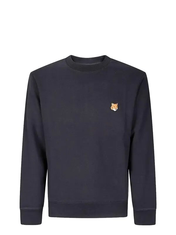 Maison Kitsuné Fox Head Crewneck Sweatshirt - Black