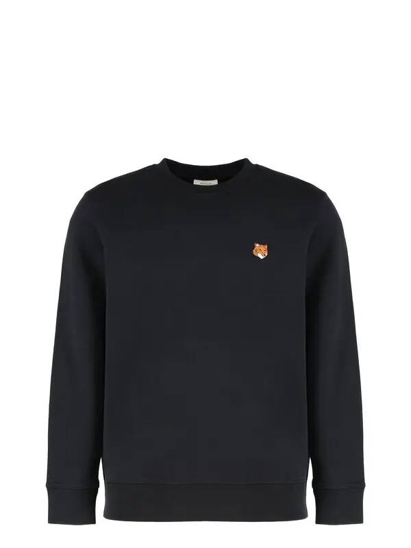 Maison Kitsuné Fox Head Crewneck Sweatshirt - Black