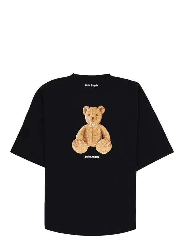 Palm Angels Teddy Bear Graphic Cotton T-shirt - Black