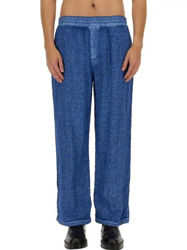 Burberry Straight-leg Linen Trousers - Azure