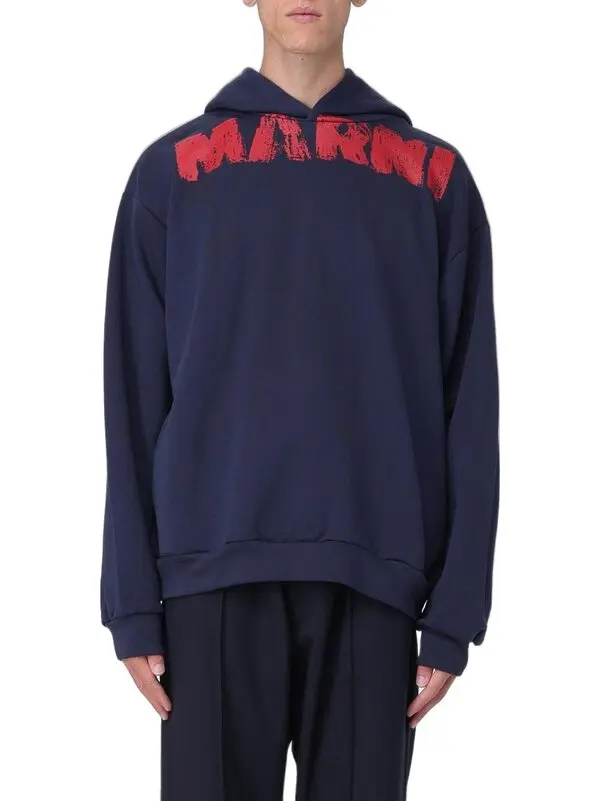 Marni Monolith Logo Hoodie - Blue