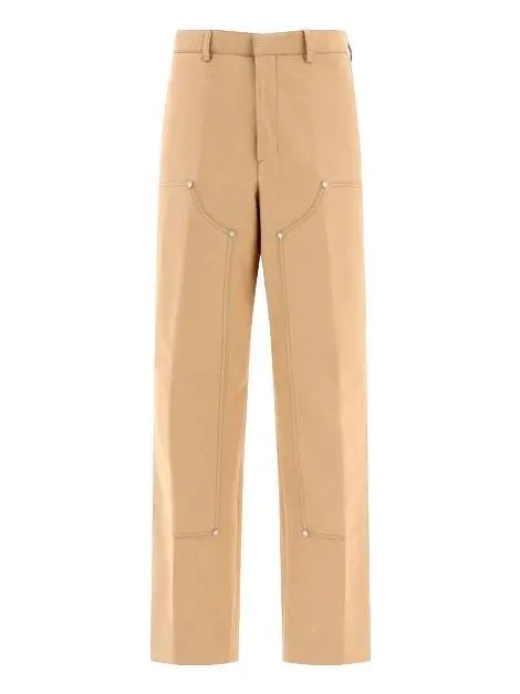 Palm Angels Monogram Workwear Trousers - Beigeblack