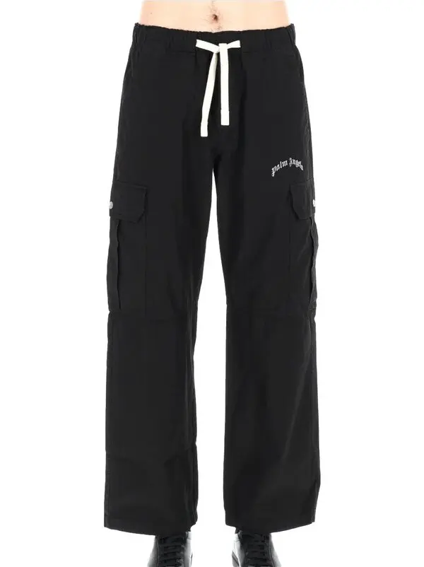 Palm Angels Cotton Cargo Trousers - Black