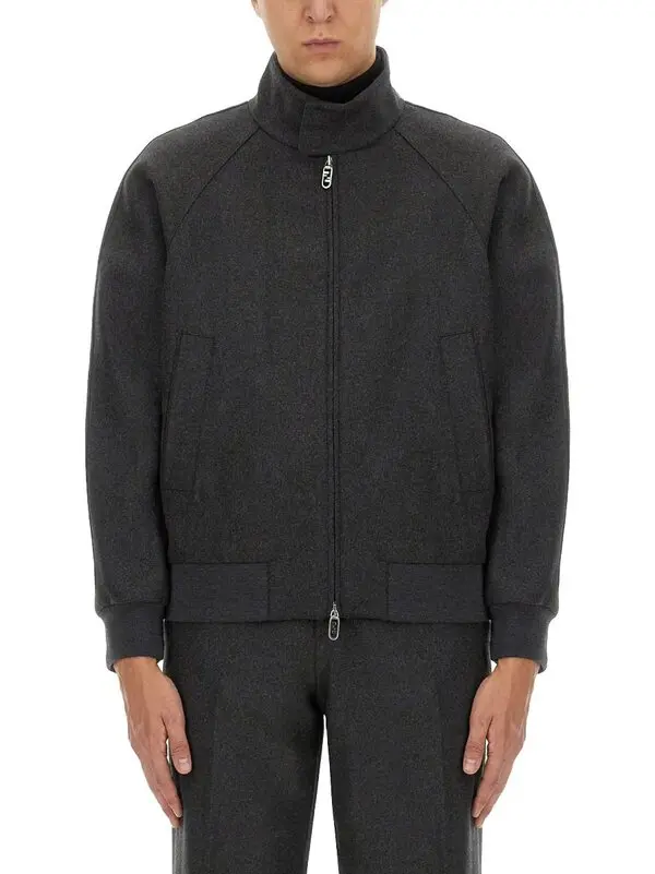 Fendi Classic Cashmere Blouson Jacket Size - Black