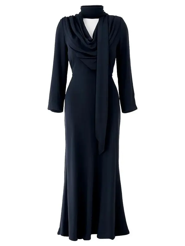 ROTATE BY BIRGER CHRISTENSEN Maxi Dress With Draped Neckline - Blue