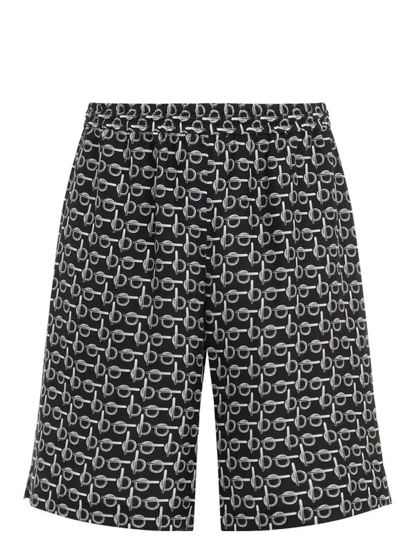 Burberry Printed Silk Bermuda Shorts - Black