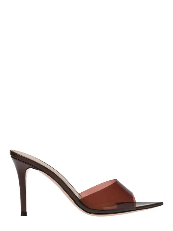 GIANVITO ROSSI Pointed Toe Plexiglass Sandals - Marrone