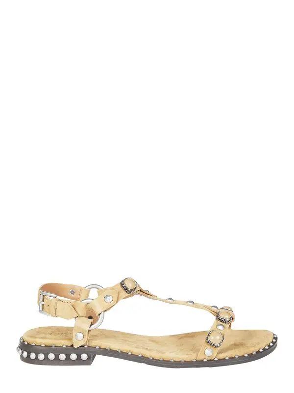 Ash Embellished Flat Sandals - Marrone