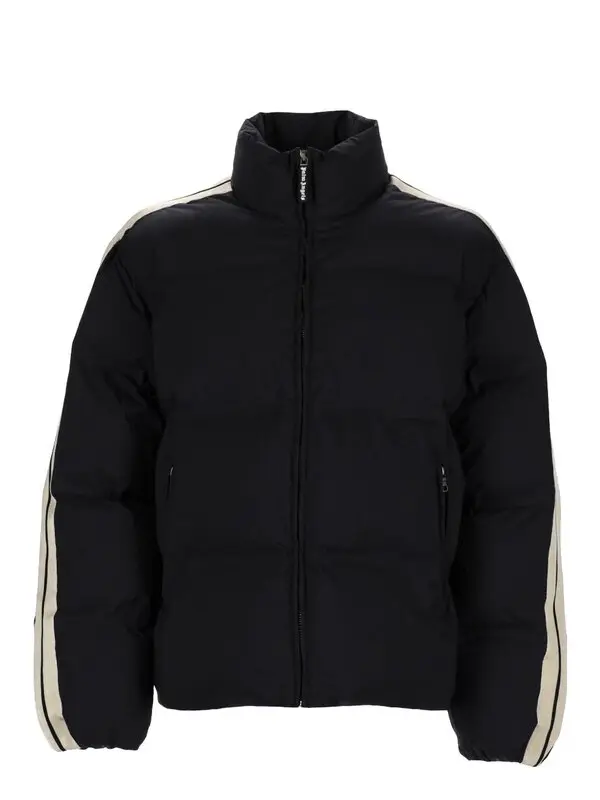 Palm Angels Logo Detail Puffer Jacket - Black