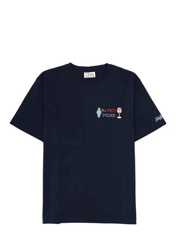 MC2 SAINT BARTH T-shirt With Embroidered Design - Blue